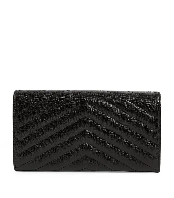 Saint Laurent Monogram Matelassé Large Flap Wallet