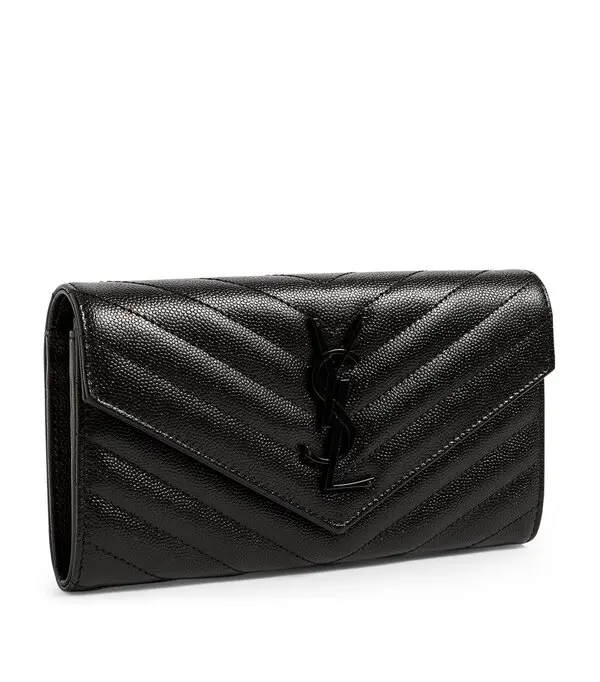 Saint Laurent Monogram Matelassé Large Flap Wallet