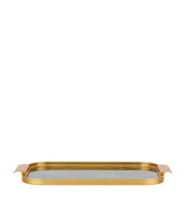 KAYMET Marble Ribbed Tray - Green