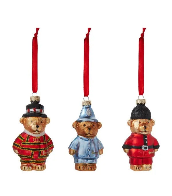 Harrods London Bear Tree Decorations - Brown