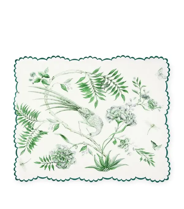 AQUAZZURA Linen Secret Garden Placemat - Green