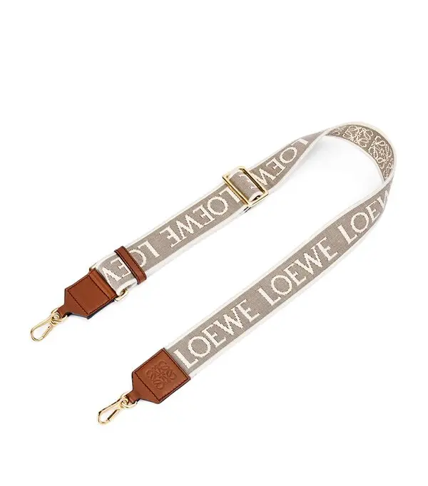 Loewe Leather And Canvas Bag Strap - Beige