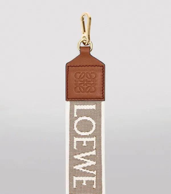 Loewe Leather And Canvas Bag Strap - Beige