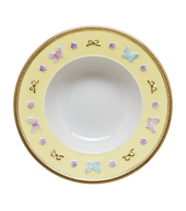 VILLARI Blooming Butterfly Soup Bowl - Yellow