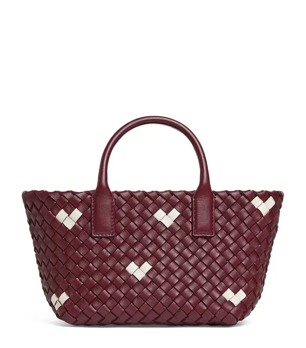 Bottega Veneta Mini Leather Cabat Tote Bag - Brown