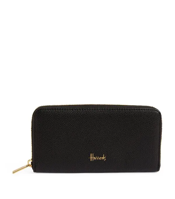 Harrods Oxford Zip-around Wallet - Black