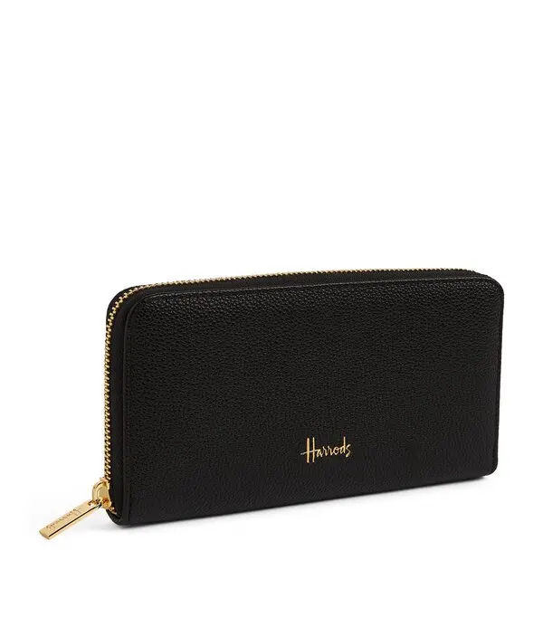 Harrods Oxford Zip-around Wallet - Black