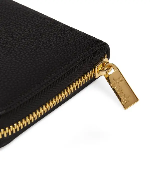 Harrods Oxford Zip-around Wallet - Black