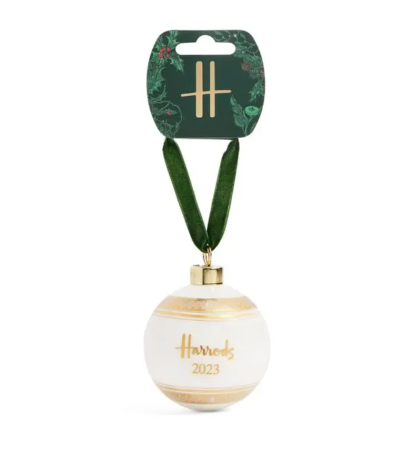 Harrods Fine Bone China Christmas Bauble 2023 - Gold