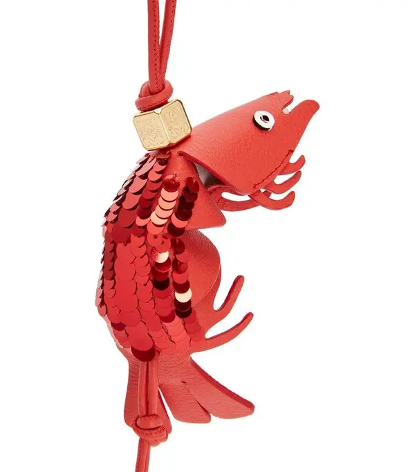 Loewe X Paula'S Ibiza Leather Shrimp Charm - Multi | Editorialist