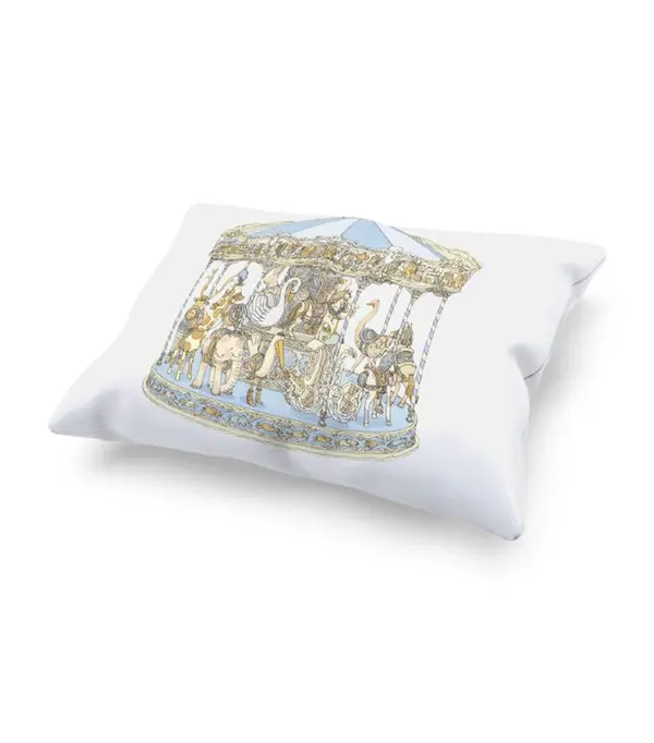 ATELIER CHOUX Cotton-satin Carousel Pillow - Blue