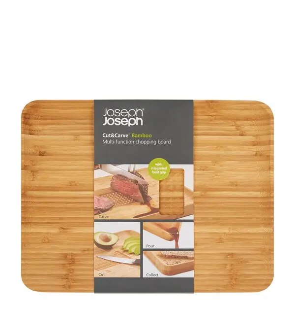 JOSEPH JOSEPH Cut & Carve Bamboo Chopping Board - Brown