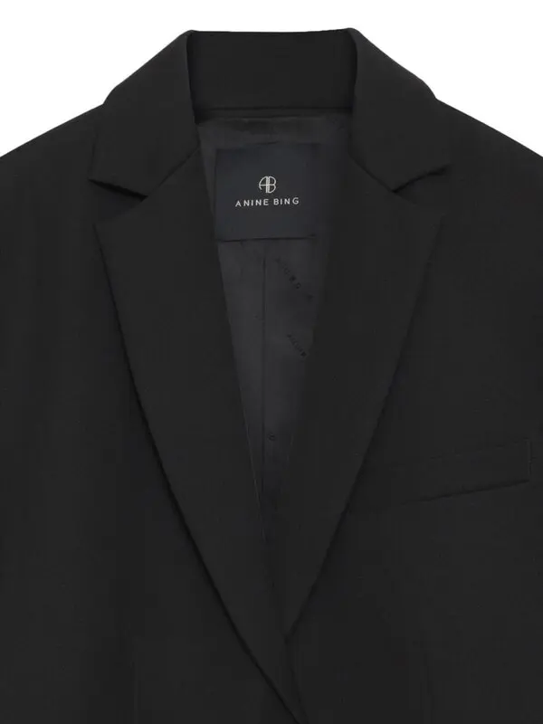 ANINE BING Quinn Single-breasted Wool Blazer - Black