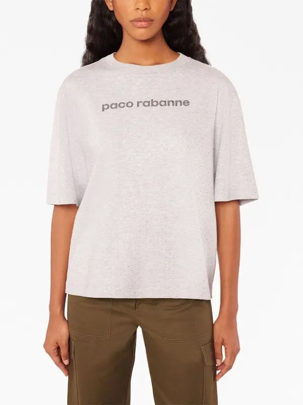 Rabanne Logo-print Rhinestone T-shirt