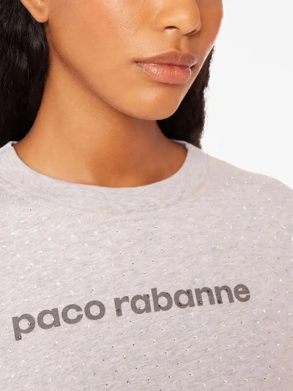 Rabanne Logo-print Rhinestone T-shirt
