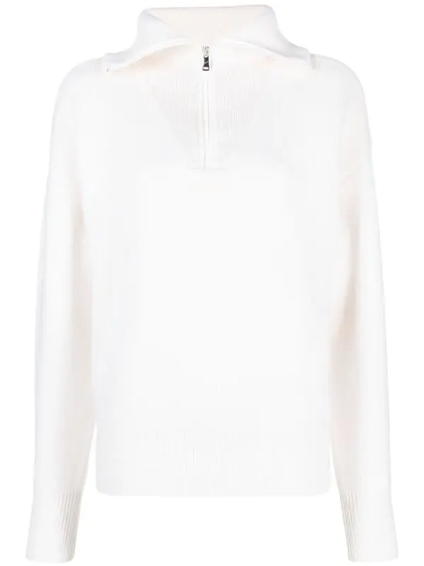 Coperni Wool-blend Half-zip Jumper - White