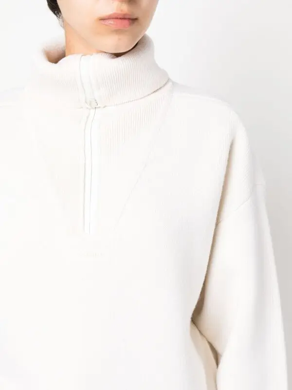 Coperni Wool-blend Half-zip Jumper - White