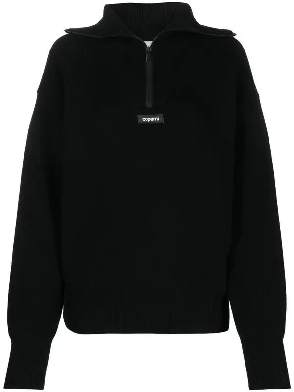 Coperni Logo Patch Half-zip Jumper - Black