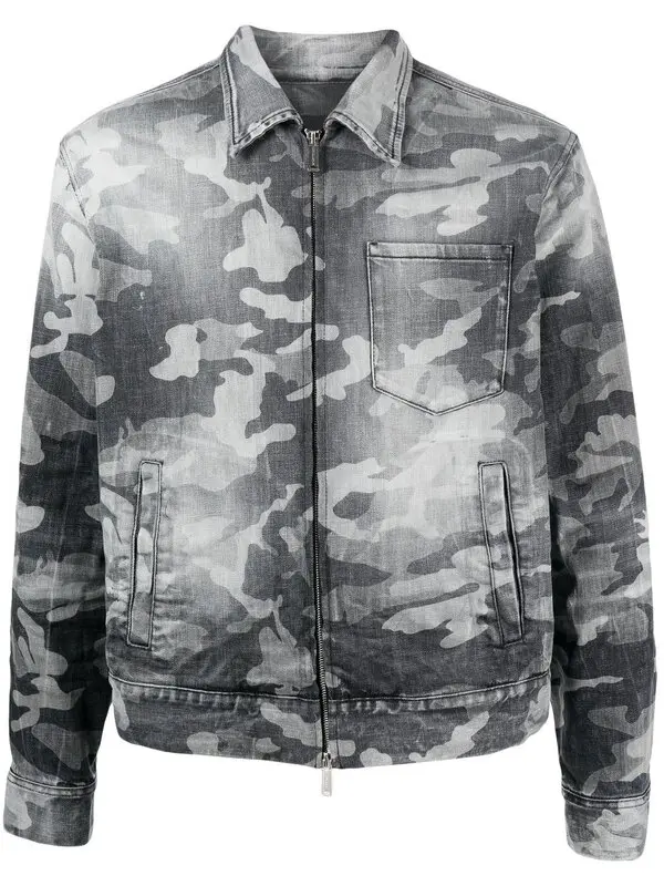 Dsquared2 Camouflage-pattern Denim Jacket - Black