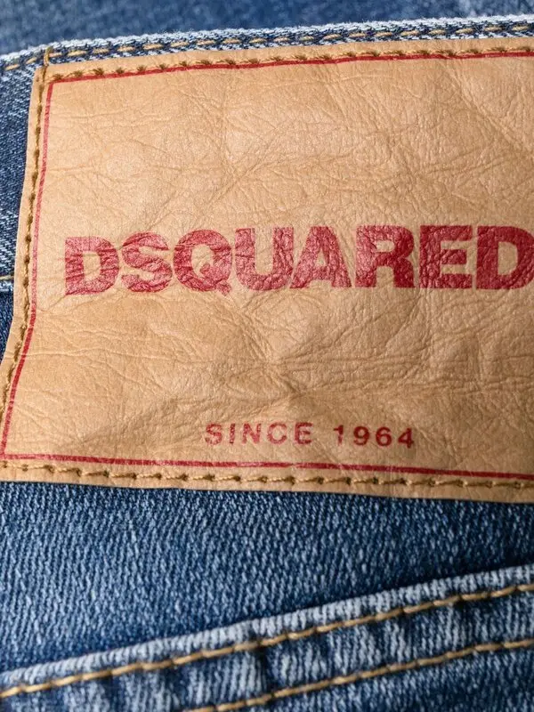 Dsquared2 Faded Cropped Skinny Jeans - Blue