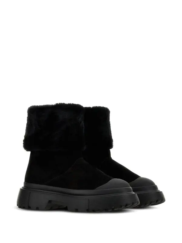 Hogan Faux-fur Lined Suede Boots