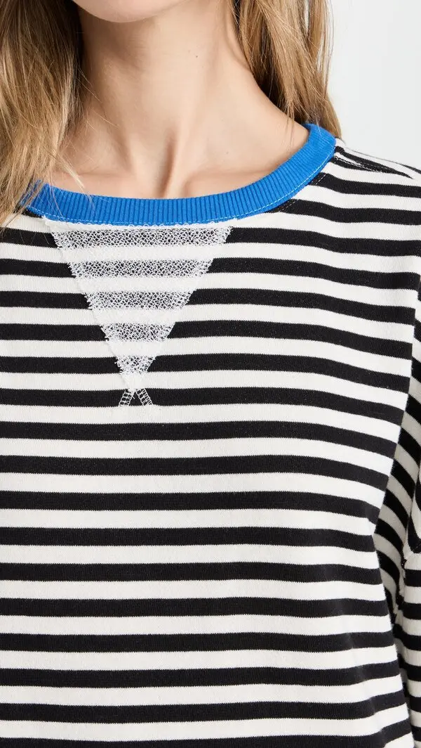 Free People Striped Crewneck Pullover