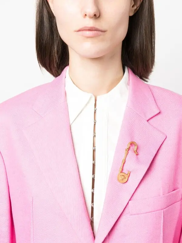Versace Safety-pin Medusa Brooch - Gold