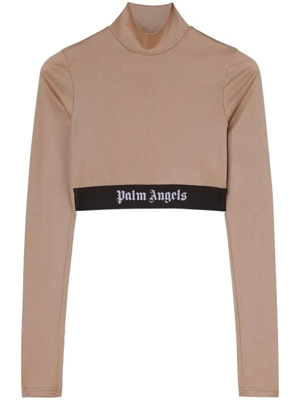 Palm Angels Logo-tape Cropped T-shirt