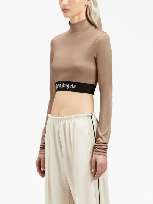 Palm Angels Logo-tape Cropped T-shirt
