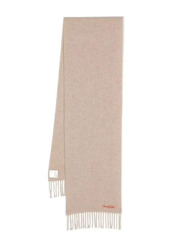 Acne Studios Fringed Wool Scarf - Neutrals
