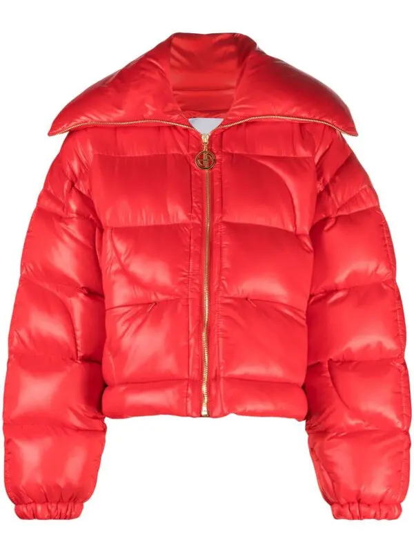 Patou Cropped Puffer Jacket - Red