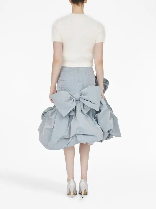 MAISON MARGIELA Short-sleeve Knitted Crop Top - White