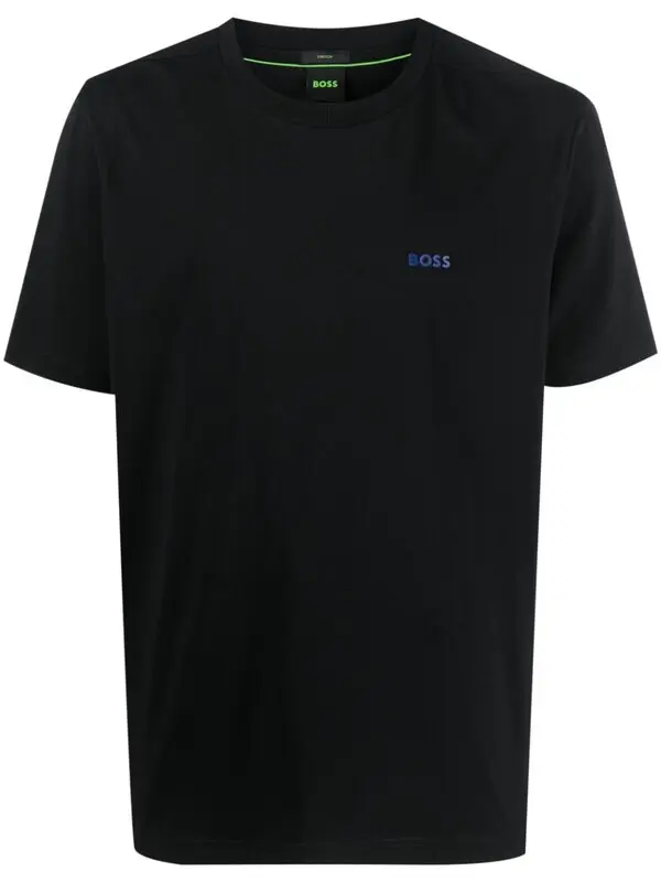 BOSS Logo-print Tape-detailing T-shirt - Black
