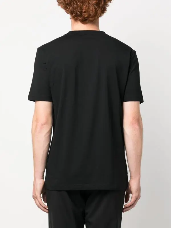 BOSS Logo-print Tape-detailing T-shirt - Black