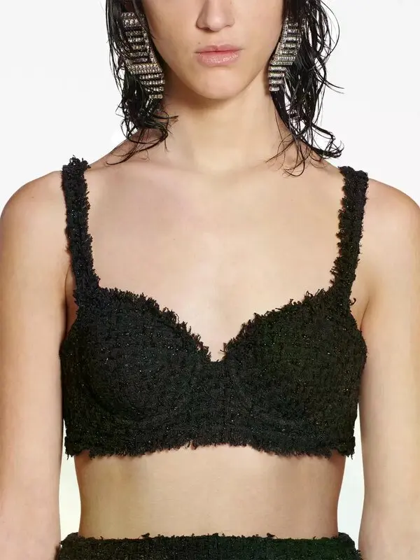 Balenciaga Bustier-style Tweed Crop Top