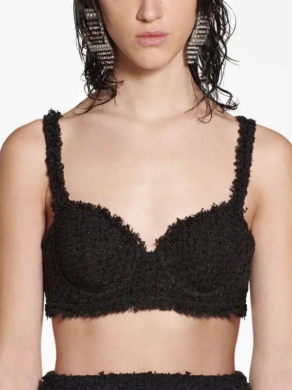 Balenciaga Bustier Tweed Cropped Top