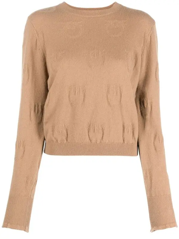 Pinko Logo-debossed Cashmere Top