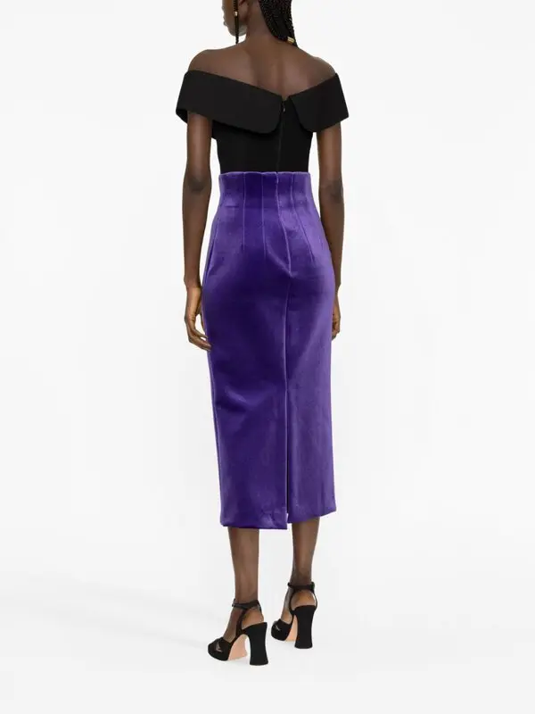 Philosophy Di Lorenzo Serafini Velvet Midi Pencil Skirt