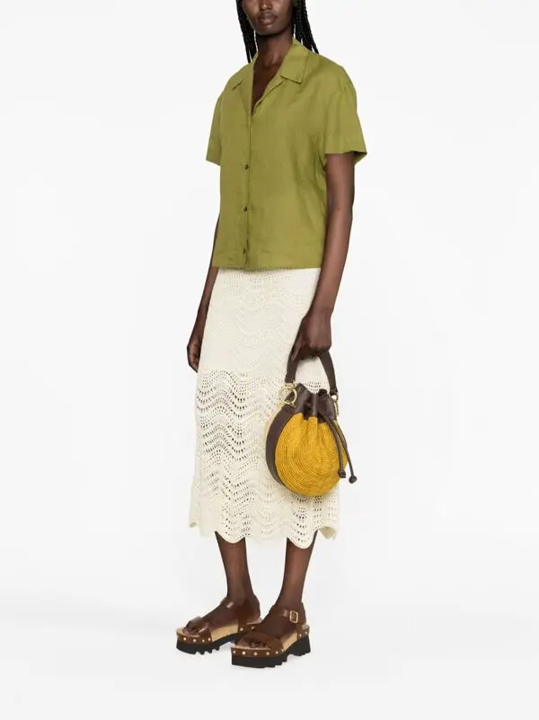 Colville Pudding Colour-block Raffia Bucket Bag