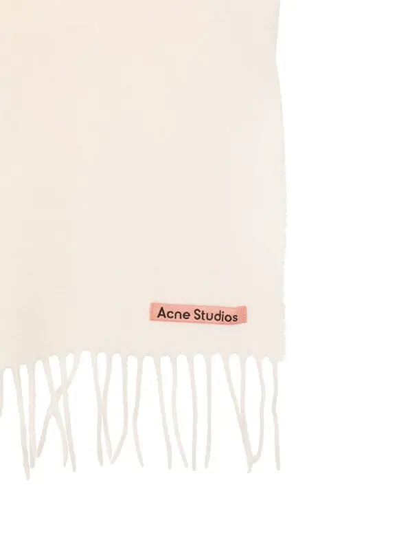 Acne Studios Logo-patch Wool Scarf - White