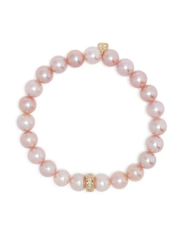 SYDNEY EVAN 14kt Yellow Gold Pearl And Diamond Bracelet - Pink