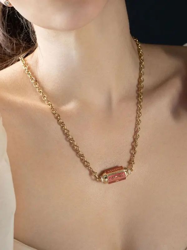 MARIE LICHTENBERG Vivons Heureux Box Locket Diamond Necklace