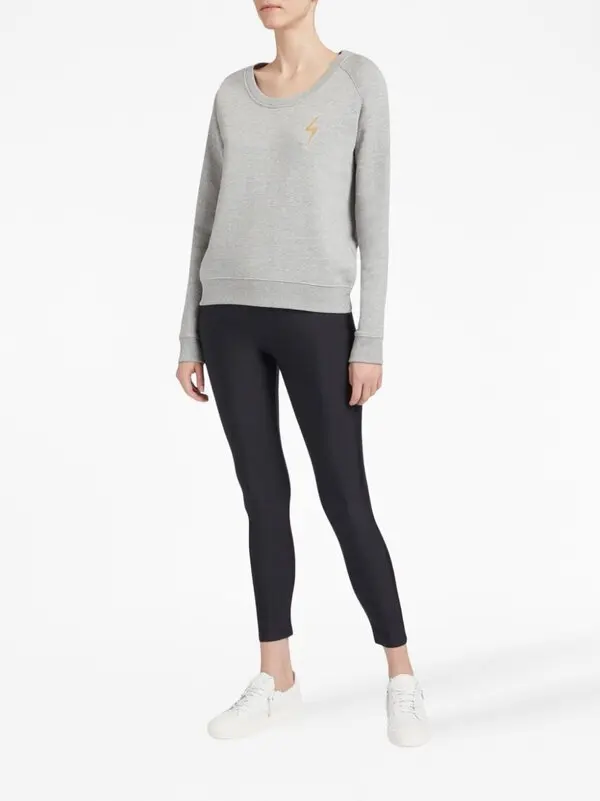 GIUSEPPE ZANOTTI Logo-embroidered Cotton Sweatshirt - Grey