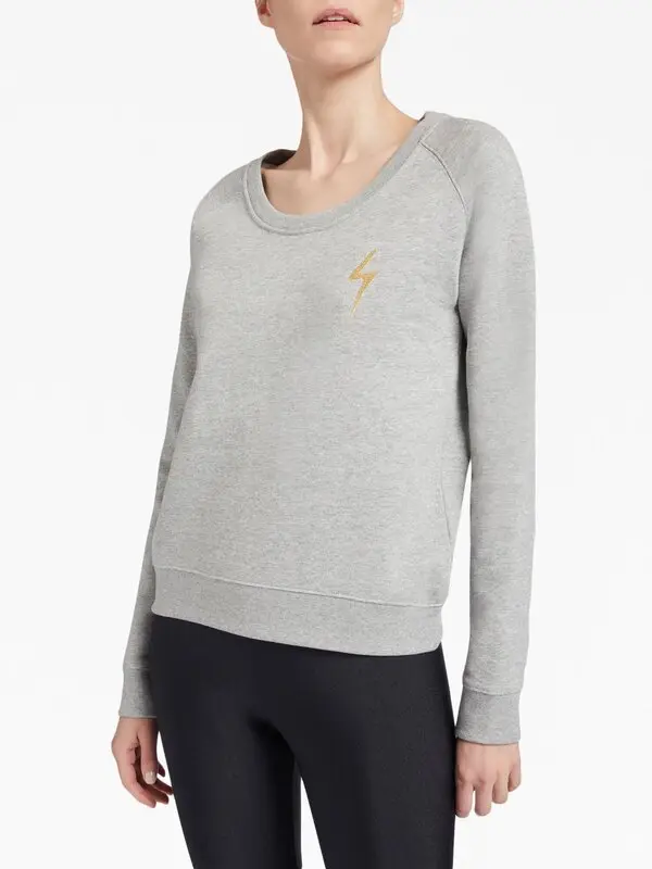 GIUSEPPE ZANOTTI Logo-embroidered Cotton Sweatshirt - Grey