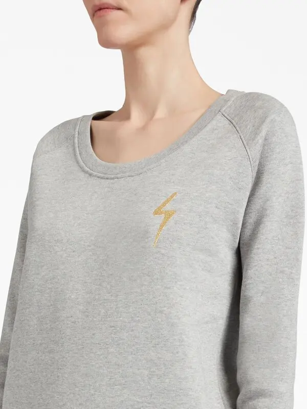 GIUSEPPE ZANOTTI Logo-embroidered Cotton Sweatshirt - Grey