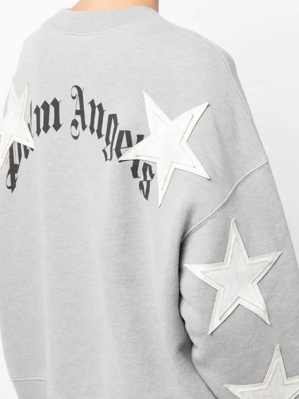 Palm Angels Logo-print Star-patch Cotton Sweatshirt