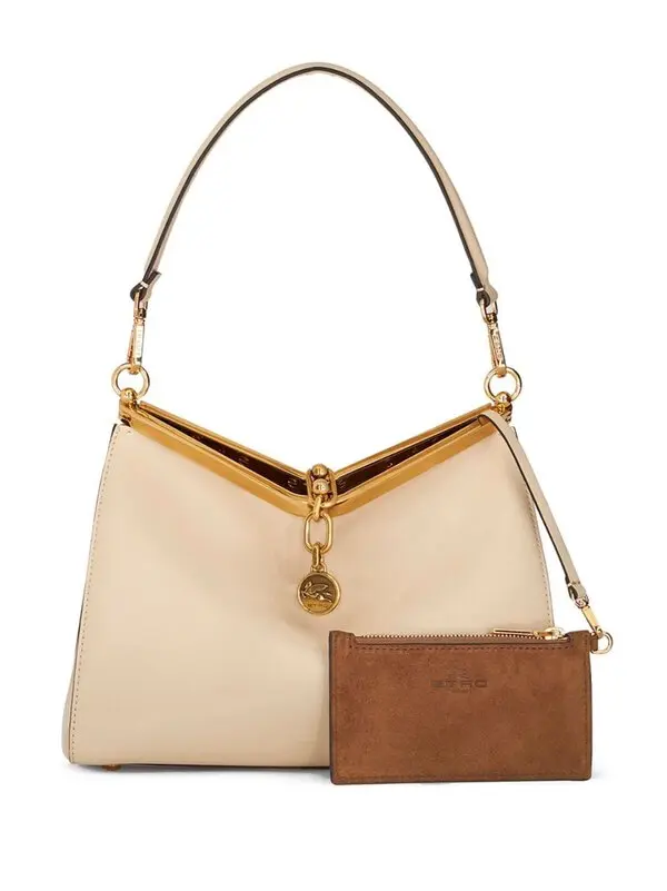 Etro Vela Leather Shoulder Bag - Neutrals