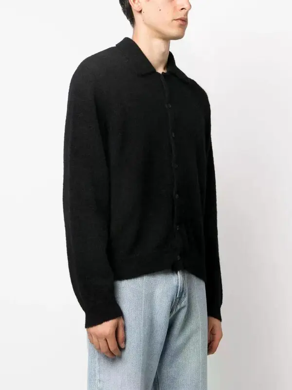 Our Legacy Brushed-knit Evening Polo Cardigan - Blue
