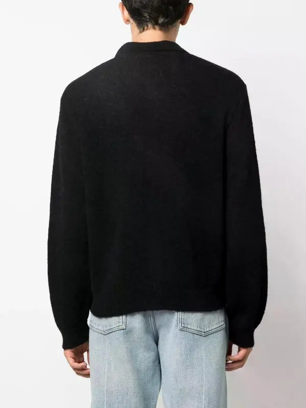 Our Legacy Brushed-knit Evening Polo Cardigan - Blue