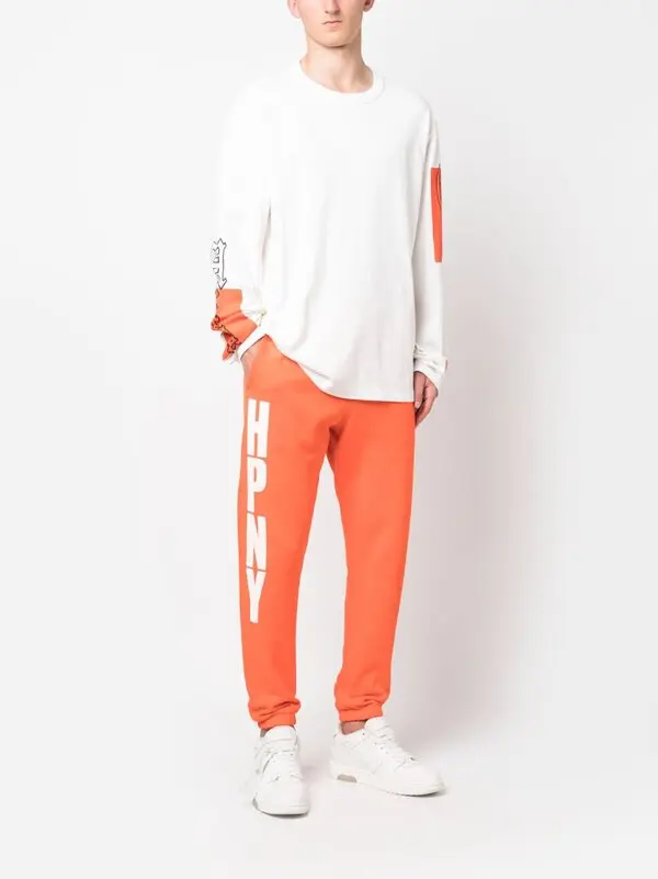 Heron Preston Hpny-print Tapered Track Pants - Orange